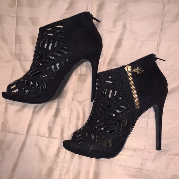 Guess | Shoes | Guess Margot Laser Cut Platform Heels Ankle Boots ...